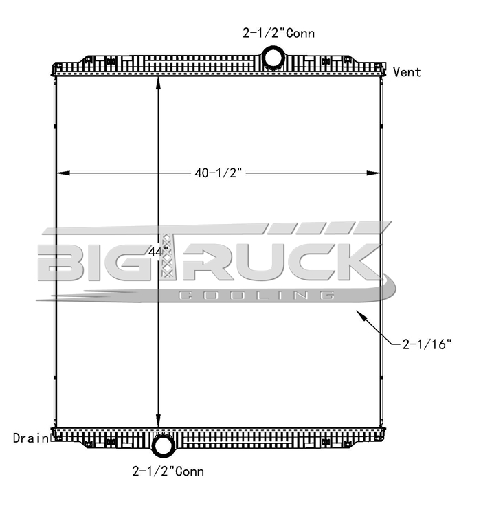 Big Truck Cooling - Kenworth Radiator - Plastic Tank 0437277P
